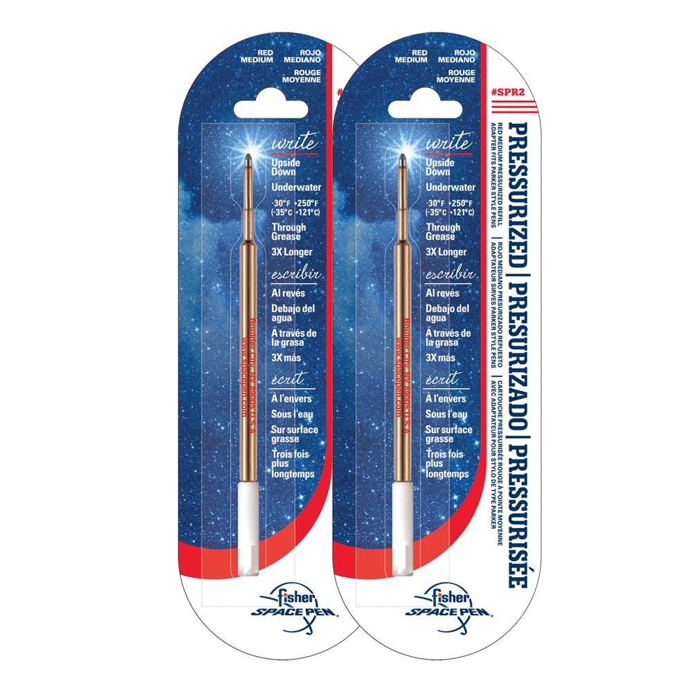 Red Ink, Medium Point Space Pen Pressurized Refill – Set of 2 - Fisher ...